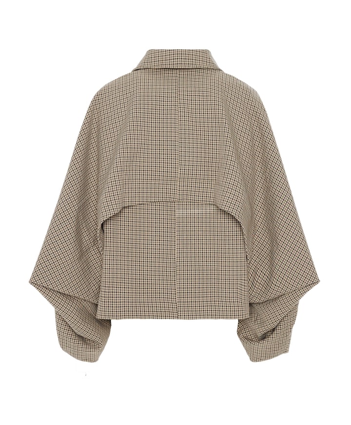Catwalk Junkie Check cape jacket bruin 169771 | Van Tilburg