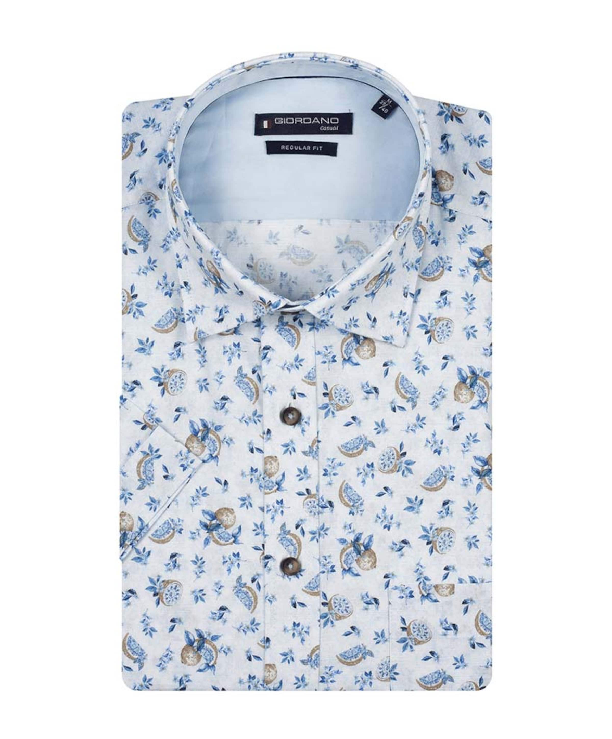 Giordano Heren overhemd korte mouw groen 193960